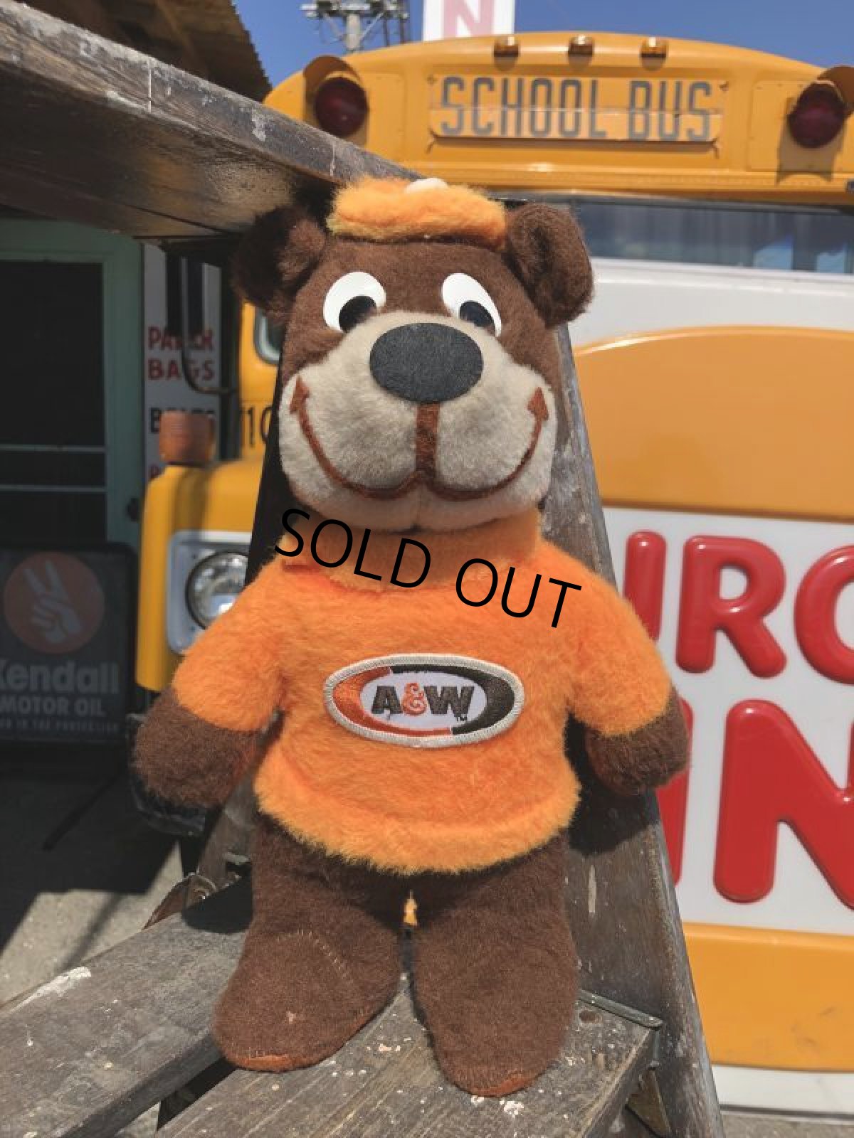70s Vintage A&W Root Beer Rooty Bear Plush (B753) - 2000toys Antique Mall